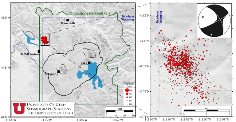 UUSS Registers Over 1200 Quakes in Yellowstone Earthquake Swarm ...